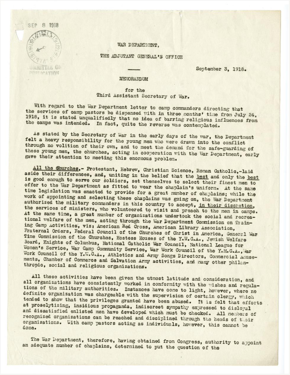 Christian Scientists in Military Chaplaincy WW1 - Mary Baker Eddy Library