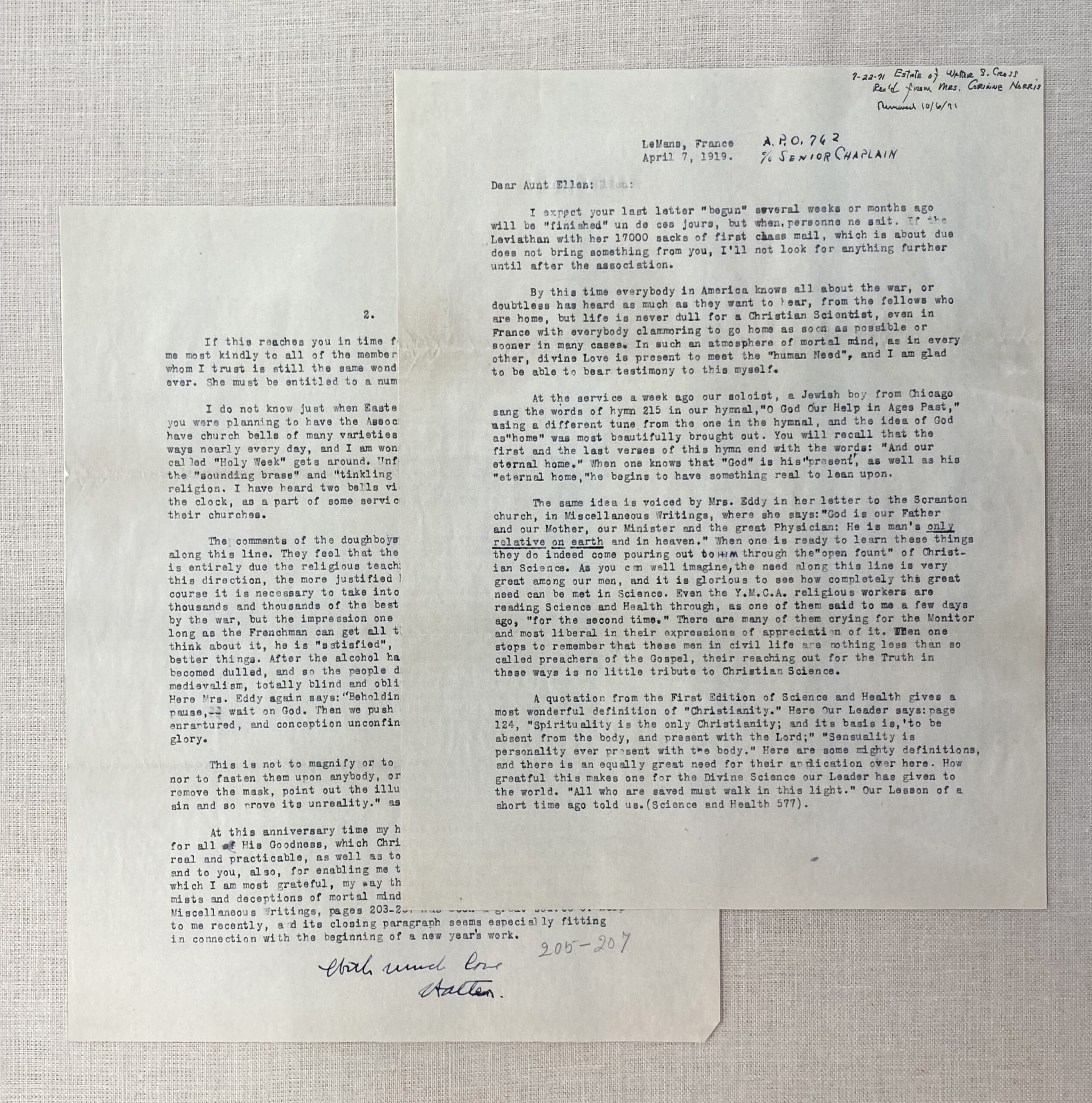 Christian Scientists in Military Chaplaincy WW1 - Mary Baker Eddy Library